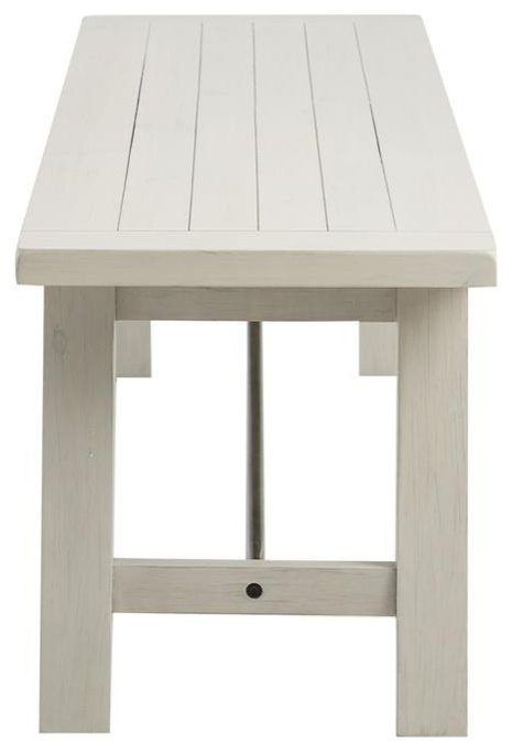 Dining Bench - White Wash Finish, Solid Wood Seat, Belen Kox ...