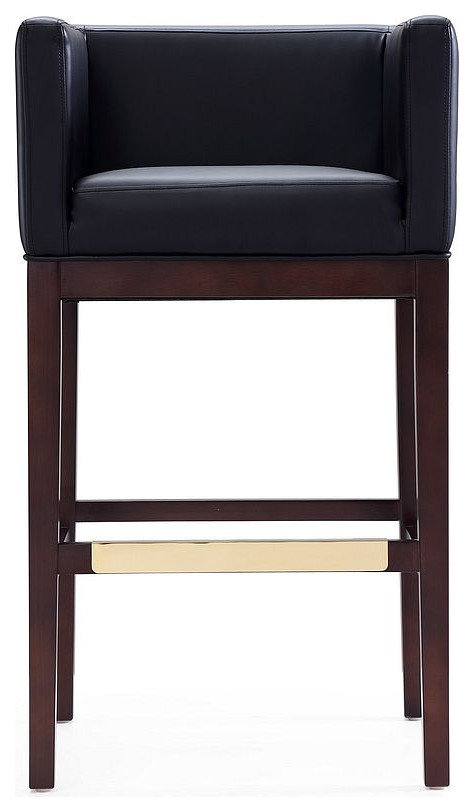 Kingsley Barstool in Black and Dark Walnut - Transitional - Bar Stools ...