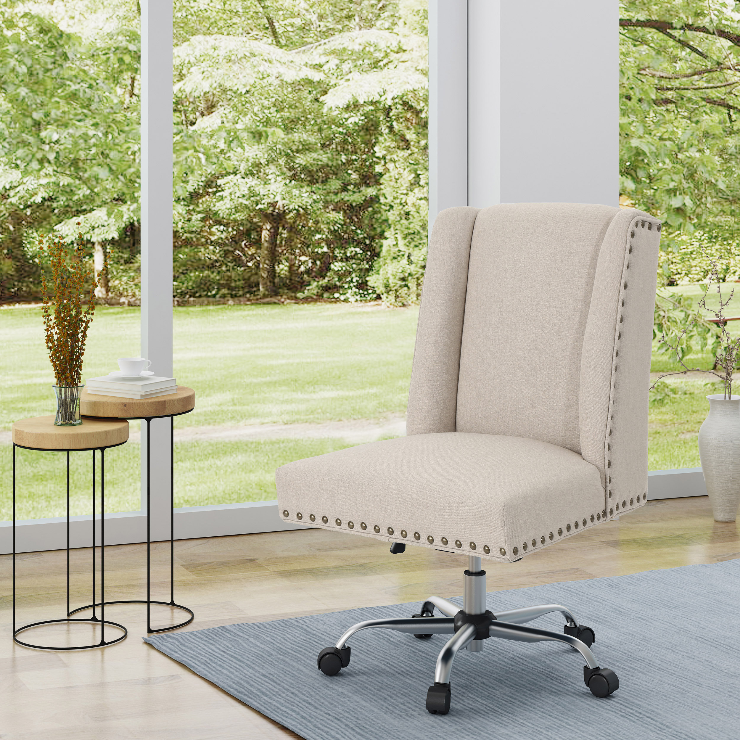 GDF Studio Quentin Contemporary Fabric Swivel Office Chair ...