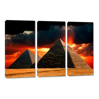 Epic Great Pyramids Of Giza Canvas Print Wall Art 3 Panel Split ...