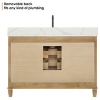 Solana Bathroom Vanity with Calacatta White Quartz Stone Countertop, 48 ...