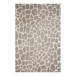 2' X 3' Beige Giraffe Print Shag Handmade Non Skid Area Rug ...