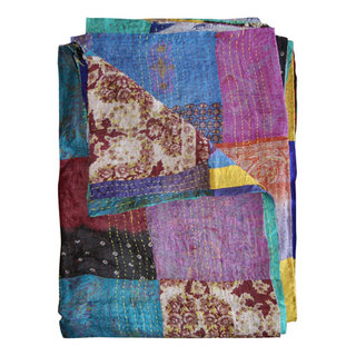 HomeRoots 60" x 90" Silk Multicolor Throws - Contemporary - Throws - by ...