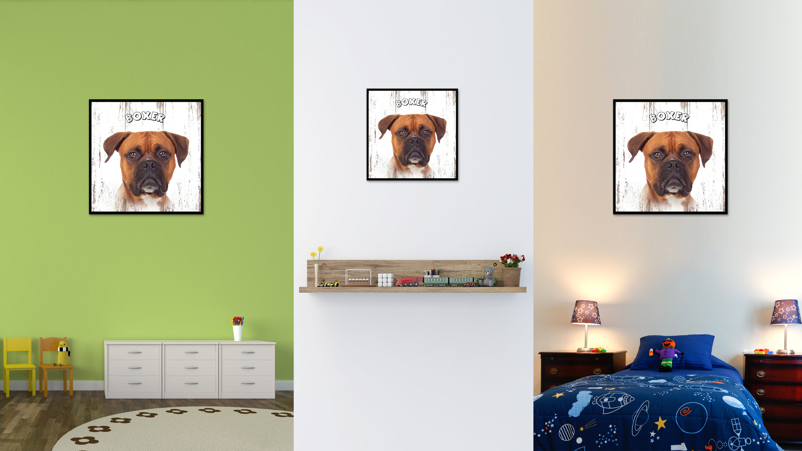 Boxer Dog Canvas Print, 7"x7", 15"x15" - Contemporary - Prints And ...