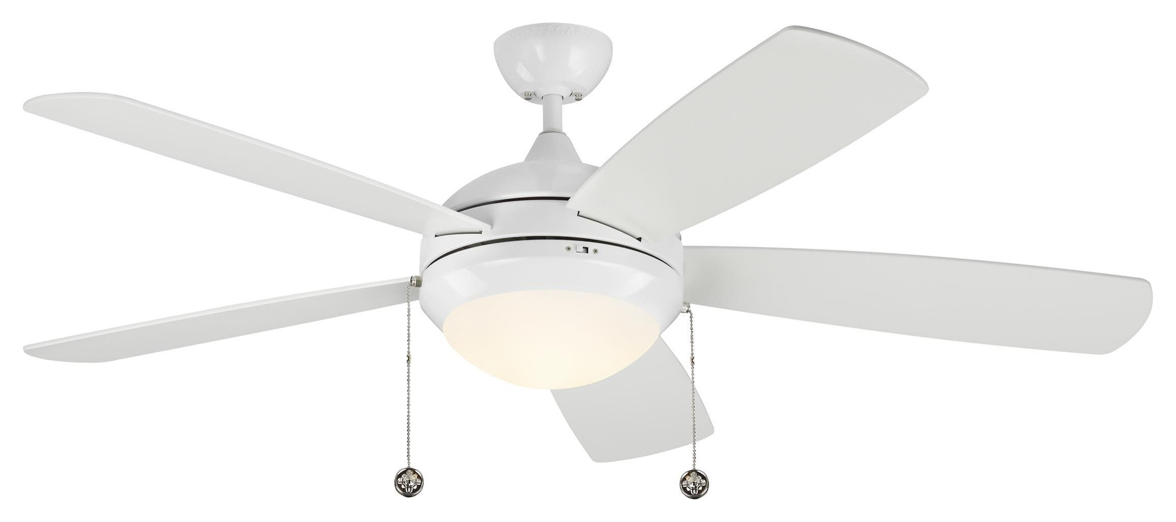 Discus Classic 52" Indoor Ceiling Fan in White, 52.000 - Transitional ...