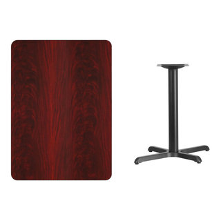 30"x42" Mahogany Laminate Table Top With Table Height Base, 30"W x 42"D ...