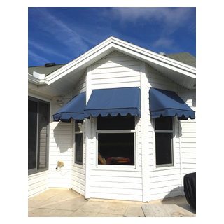 Blue Window Awnings | Residential Exterior Windowscape - Patio - by ...