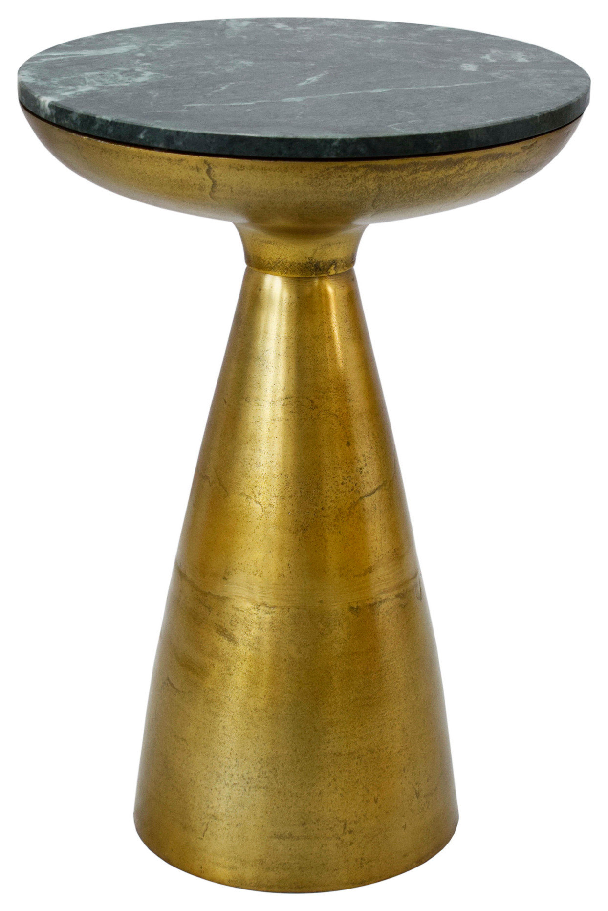 Art Deco Font Side Table Green Marble - Green - Contemporary - Side ...