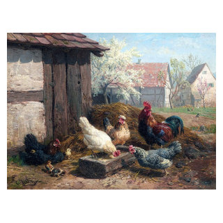 Tile Mural Rooster spring chicken farm Kitchen Backsplash, Ceramic ...