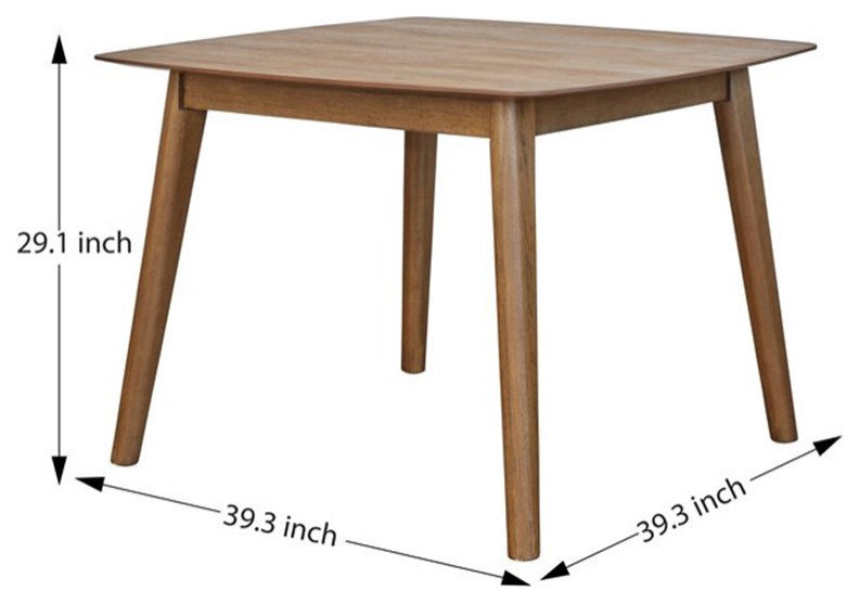 Square Mid-Century Modern Wood Dining Table in Walnut - Midcentury ...