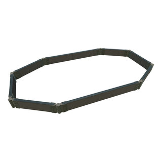 Weathered Wood 'Roman Bathtub' 4'x7'x5.5" Raised Garden Bed, Octagon ...