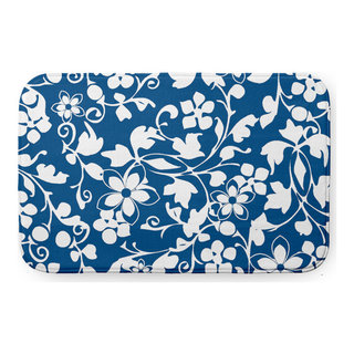 24" x 17" Evelyn Bathmat, Dark Cobalt Blue, 34" x 21" - Contemporary ...