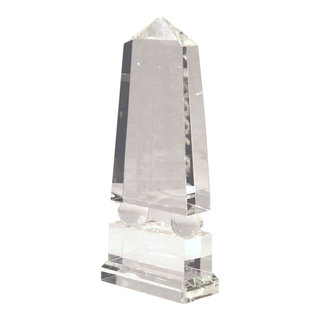 Spectacular Large Cut Crystal Wide Obelisk, Sculpture Clear Geometric ...