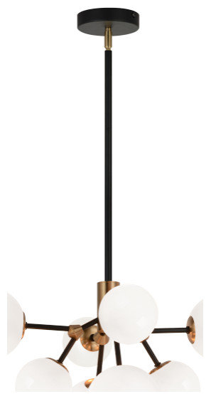 Novu Chandelier, 8-Light, Brass, Aged Gold Brass, 19.75"L (C83008AGOP ...