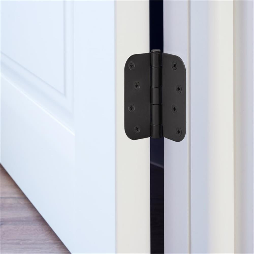 Radius 8-Hole Door Hinge in Stainless Steel Matte Black 10-Pack ...