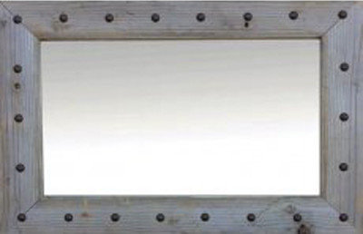 Rustic Mirrors Bunkhouse Barn Wood Mirror With Tacks, 26"x30 ...