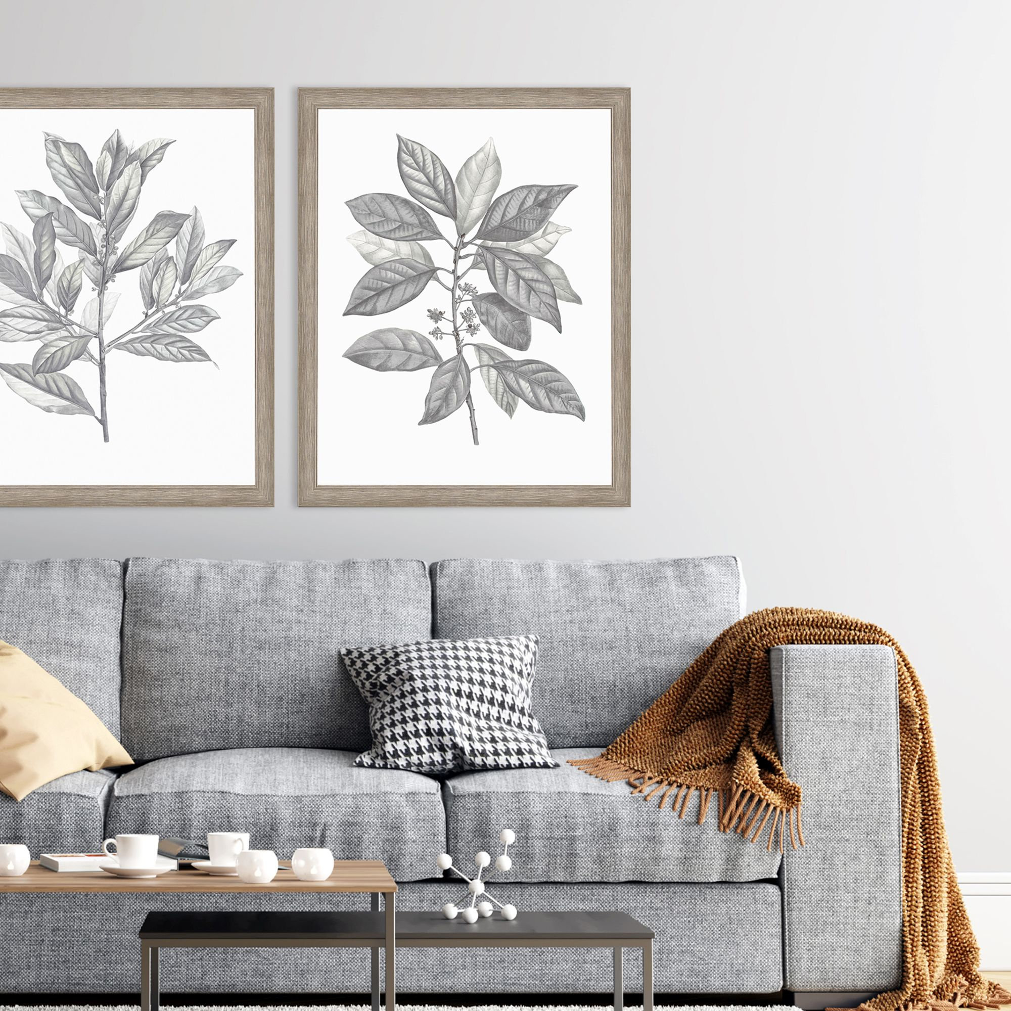 Silvered Leaves IV Artwork - Contemporary - Prints And Posters - by Paragon Decor | Houzz