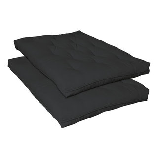 7.5" Deluxe Innerspring Futon Pad Black - Transitional - Seat Cushions ...