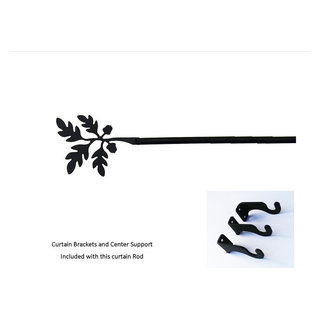 Acorn Curtain Rod, 130" - Rustic - Curtain Rods - by Village Wrought ...