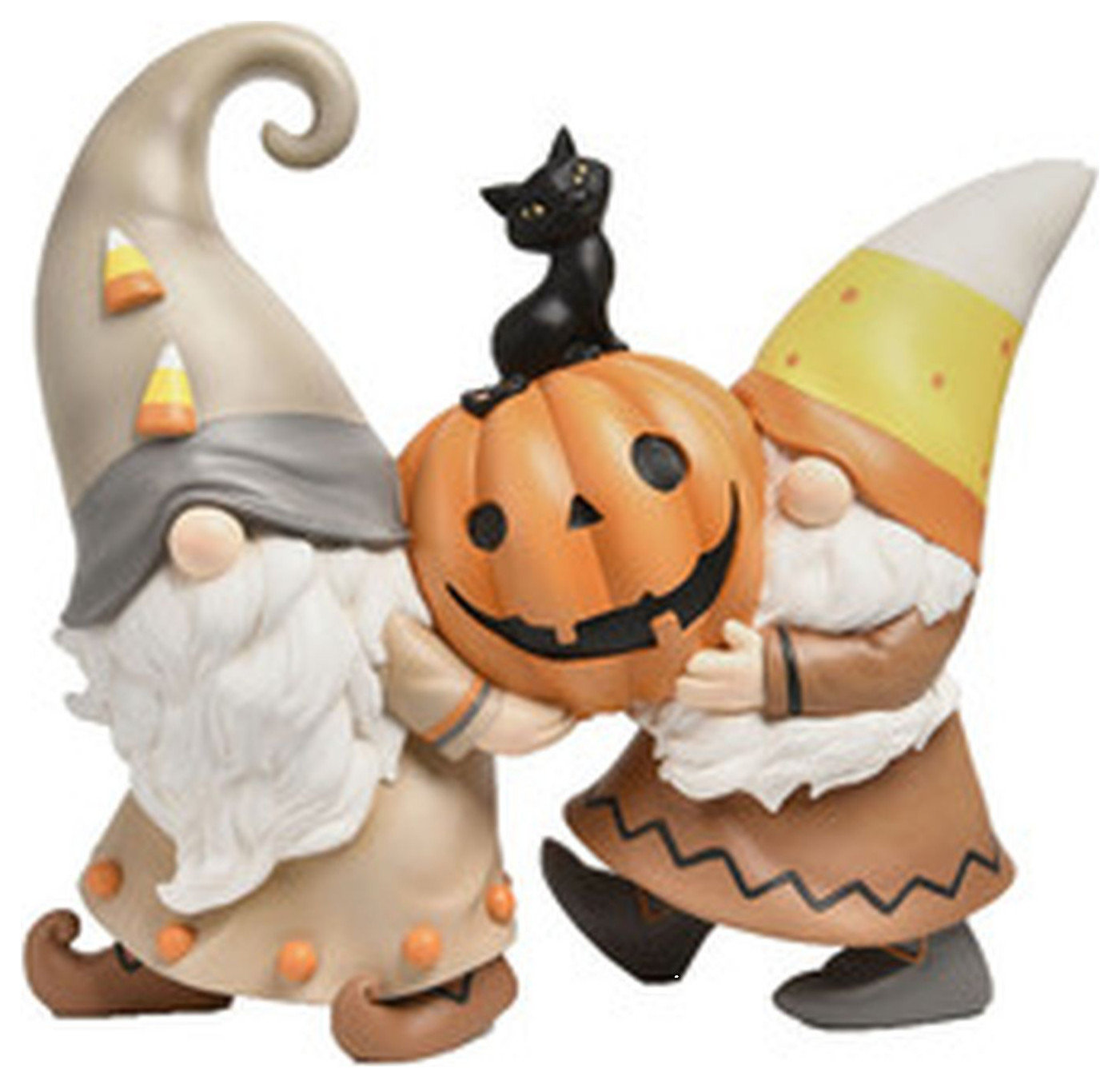 December Diamonds Candy Corn Halloween 15" Gnomes Carrying Pumpkin ...