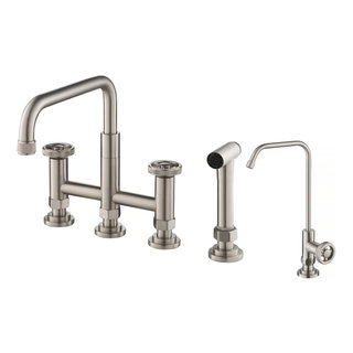 Urbix Transitional 2-Function Bridge Kitchen Faucet - Transitional ...