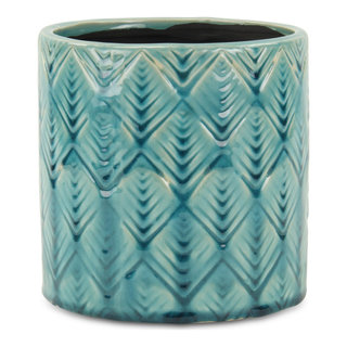 Turquoise Pottery - Elegant and Spacious - Contemporary - Outdoor Pots ...