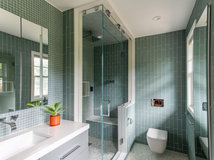 Midcentury Modern Style in a 56-Square-Foot Bathroom