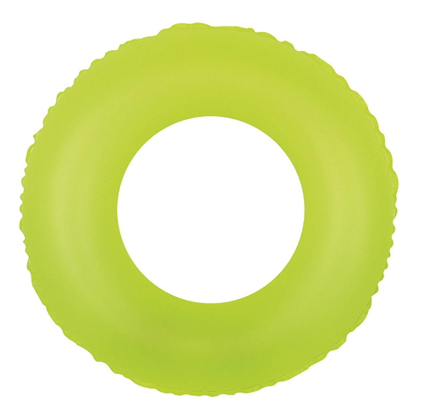 30" Classic Round Neon Yellow Inflatable Swimming Pool Inner Tube Ring ...