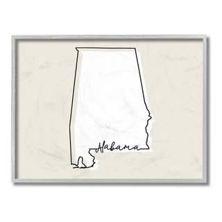 Alabama Home State Map Neutral Print Design, 16"x20", 11x14 ...
