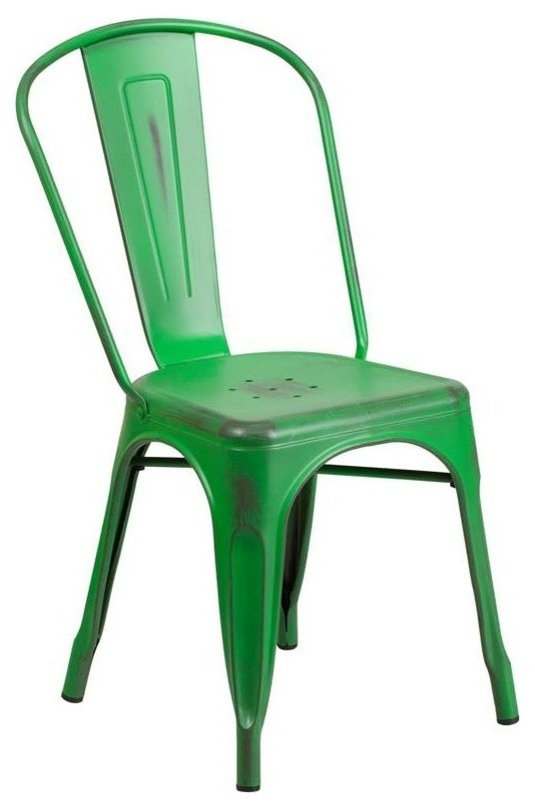 Flash Furniture Commercial Distressed Green Stackable Chair - ET-3534 ...
