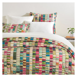 Penelope Stripe Multi Coverlet Sham, Standard - Contemporary - Quilts ...