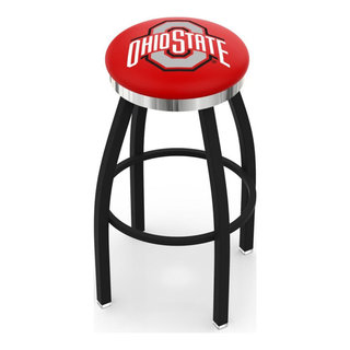 Holland L8B2C Ohio State 25" Swivel Counter Stool - Black/Chrome ...