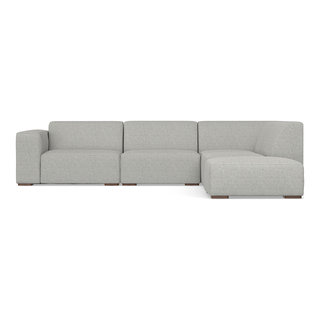 Rex Right Corner Sectional Modular Sofa With Ottoman - Transitional ...