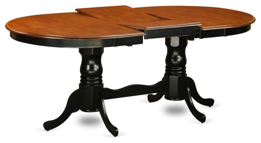 East West Furniture Plainville Wood Butterfly Leaf Dining Table in ...