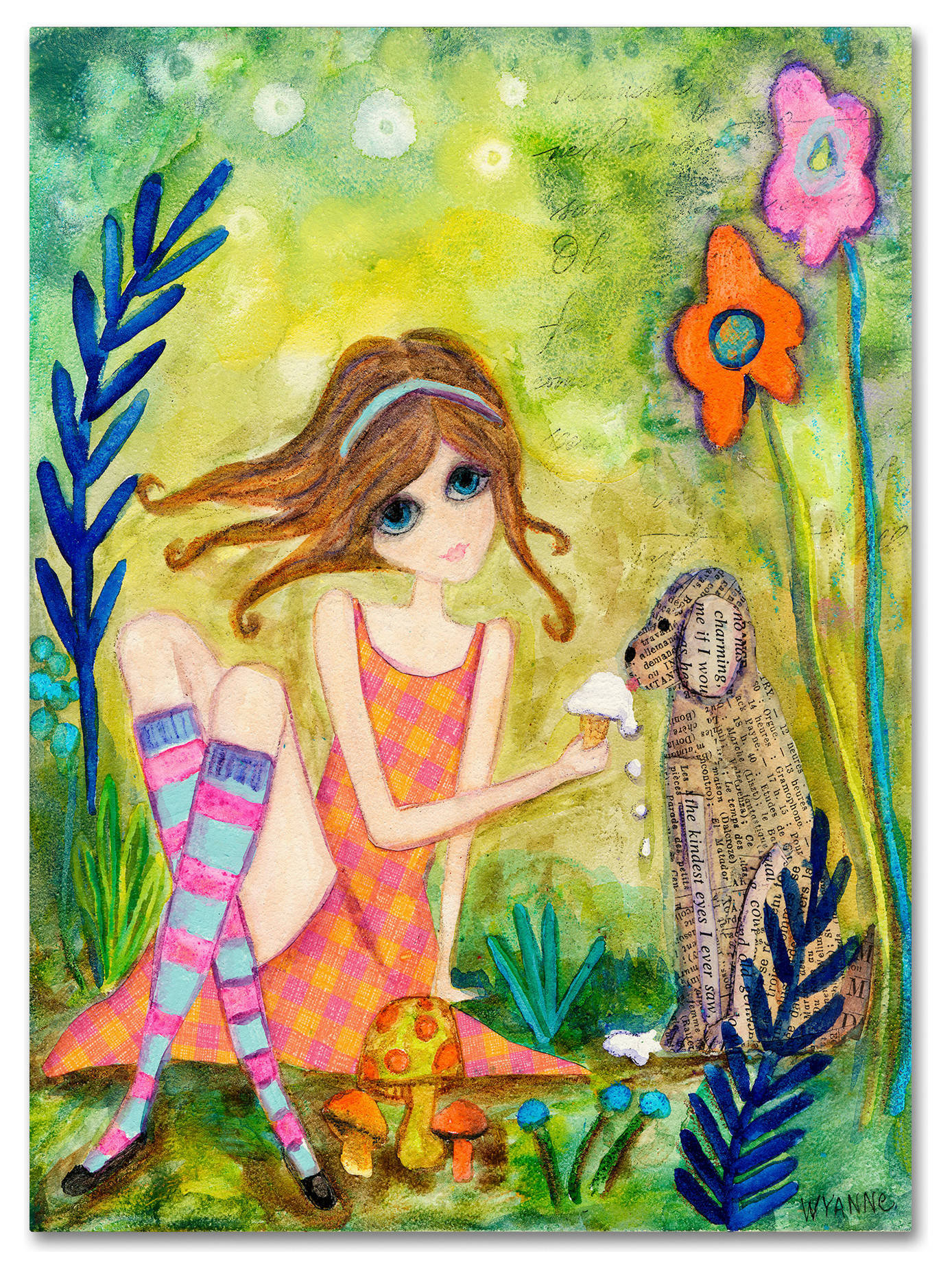 Wyanne 'Big Eyed Girl The Charmer' Canvas Art, 24"x18" - Contemporary ...