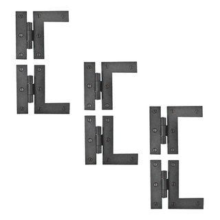 Wrought Iron Cabinet Hinges - Black - Left and Right - Colonial Style ...