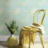 Flower Power Green Patchwork Wallpaper, Sample - Contemporary ...