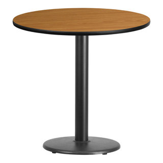 Flash 30'' Round Laminate Table Top/18'' Round Base, Natural ...