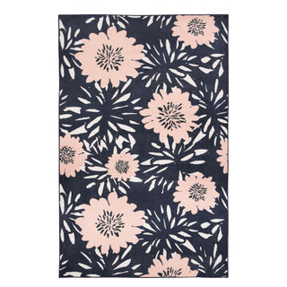 Mohawk Home Flower Burst Navy 5' x 8' Area Rug, 5' x 8' - Contemporary ...