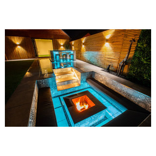 The Sunken Fire Pit & Garage Conversion Project - Modern ...
