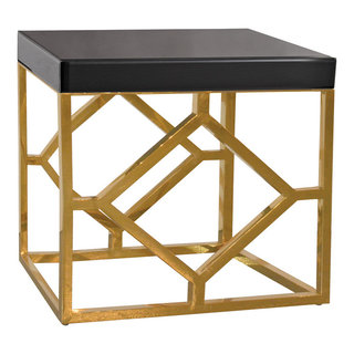 Dimond Lighting Beacon Towers 26" Accent Table, Gold/Black Finish - Contemporary - Side Tables ...