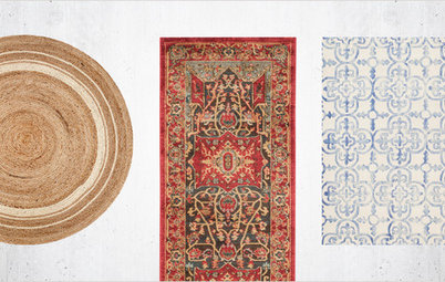 Square table, round rug?