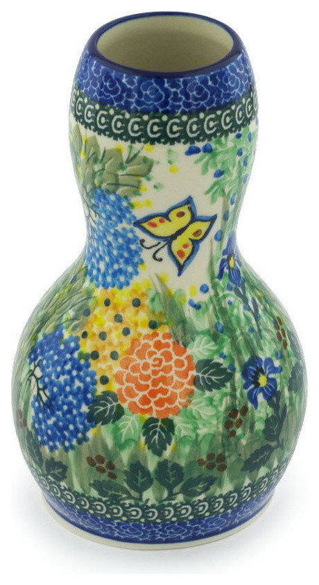 Polmedia Polish Pottery 7" Stoneware Vase - Mediterranean - Vases - by ...