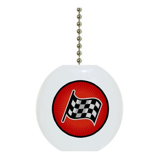 Red Checkered Flag Ceiling Fan Pull - Traditional - Ceiling Fan ...