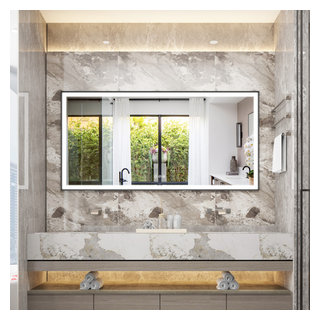 Framed LED Mirror, Dimmer, Defogger, Color Temperature, 72"x36 ...