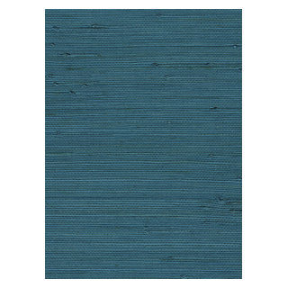 Blue Jute Grasscloth Wallpaper - Contemporary - Wallpaper - by Wallquest Inc. | Houzz