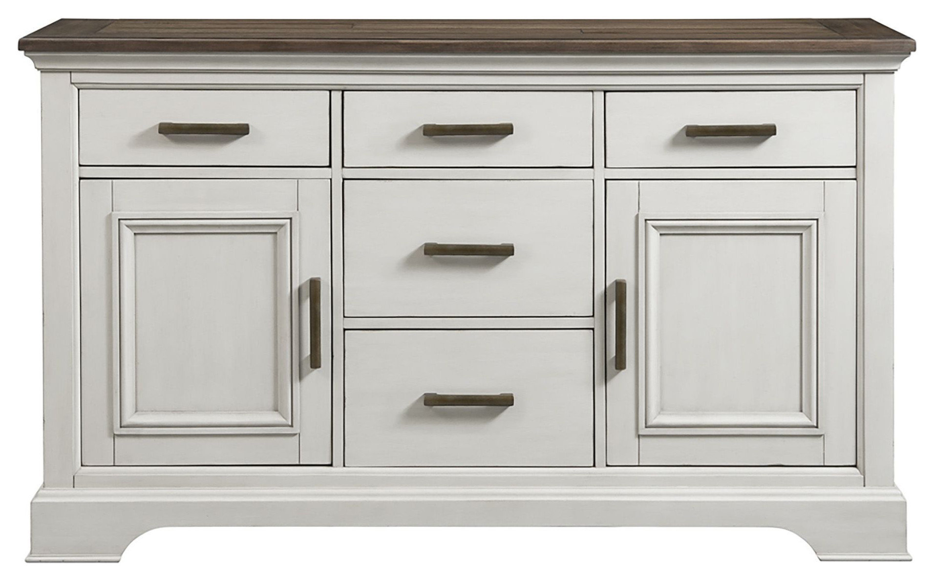 Drake 62' Wide 5-drawer Sideboard, Rustic White - Farmhouse - Buffets ...