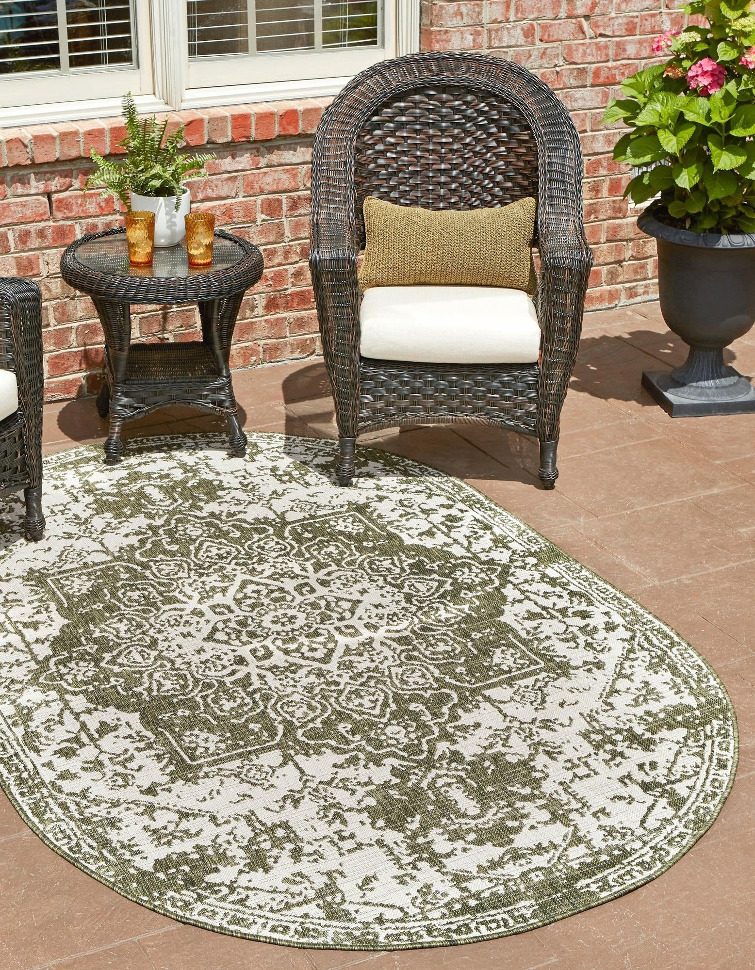Jill Zarin Dubai Outdoor Rug, 5' 3 x 8' 0 Oval - Contemporary - Outdoor ...