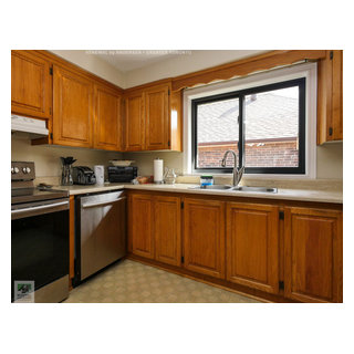 Nice Kitchen with New Black Sliding Window - Renewal by Andersen ...