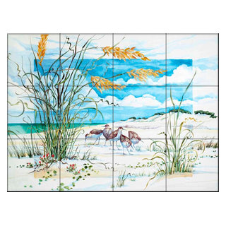 Tile Mural, Sandpiper Dunes by Paul Brent, 17" x 12.75" (12 Tiles ...